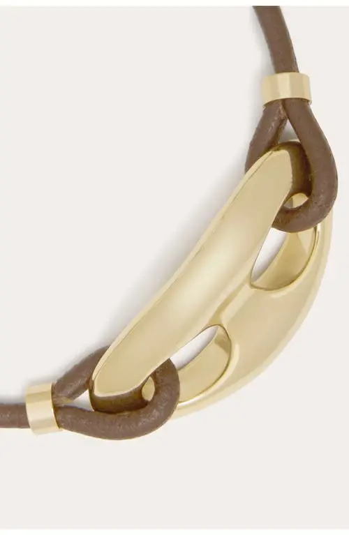 Ramy Brook Azurra Leather And Brass Bracelet