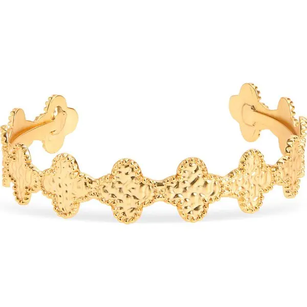 KARINE SULTAN Molten Clover Cuff Bracelet - Gold