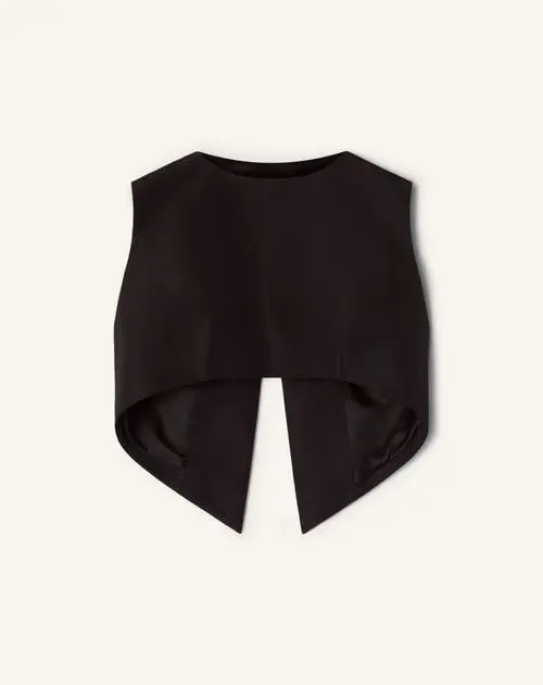 LANVIN Silk Faille Cropped Top - Black
