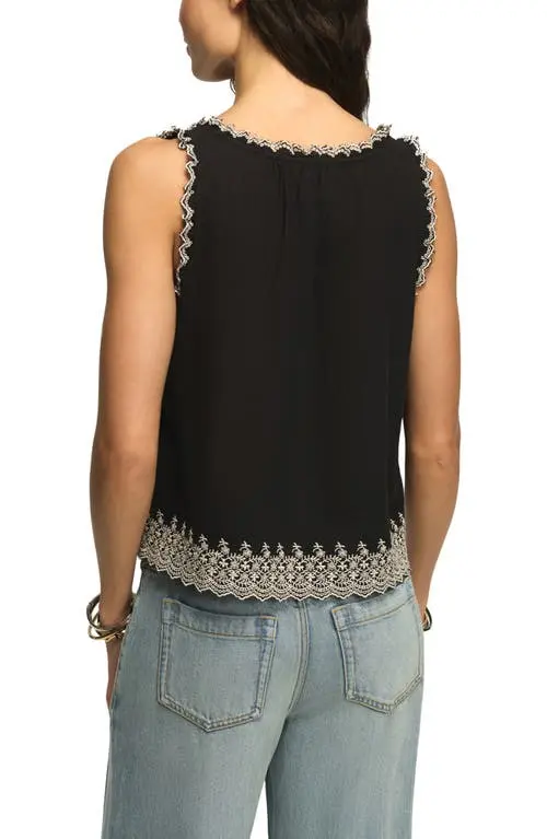 Lucky Brand Floral Embroidered Cotton Swing Tank