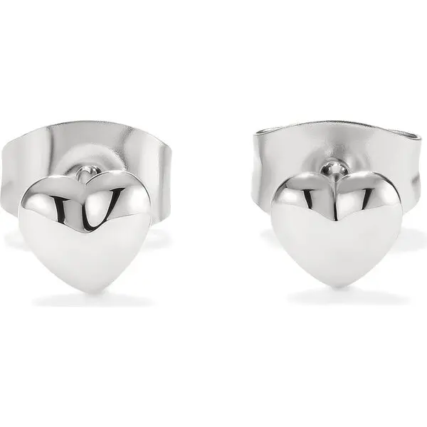 D.LOUISE Mini Heart Stud Earrings - Silver
