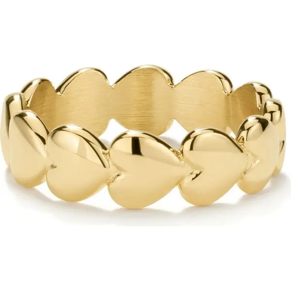 D.LOUISE Mini Hearts Stacking Ring - Gold