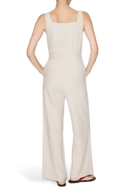 Mango Sleeveless Linen Blend Jumpsuit