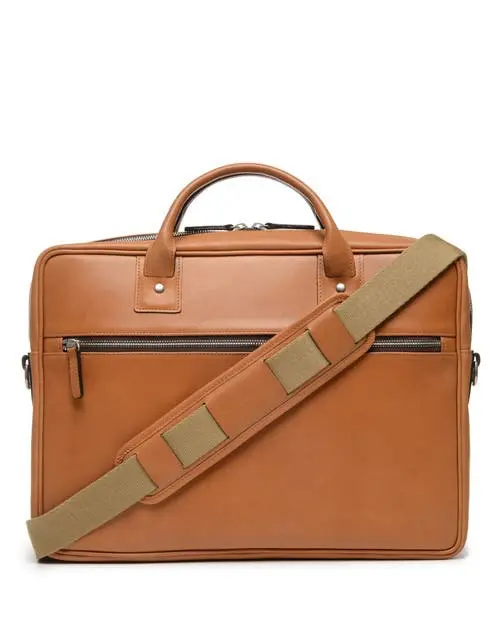 KORCHMAR Dylan Slim Leather Briefcase - Tan