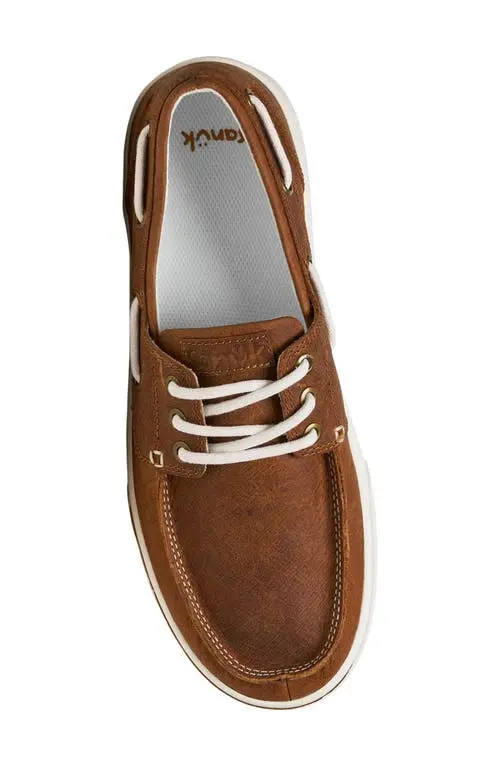 Sanuk Leather Moc Toe Boat Shoe