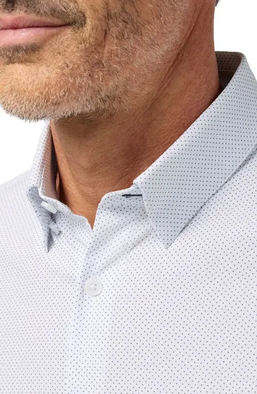 Mizzen+main Leeward Trim Fit Micro Dot Performance Button-up Shirt - Navy Micro Dot