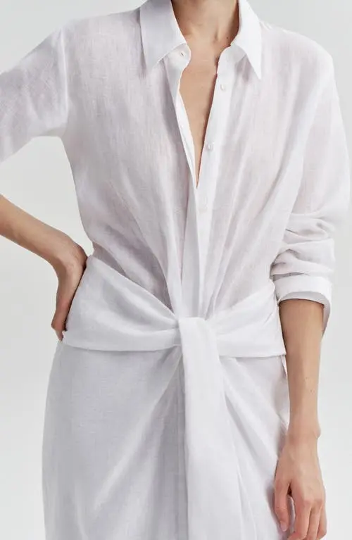 A.L.C. Mila Tie Waist Maxi Shirtdress - White