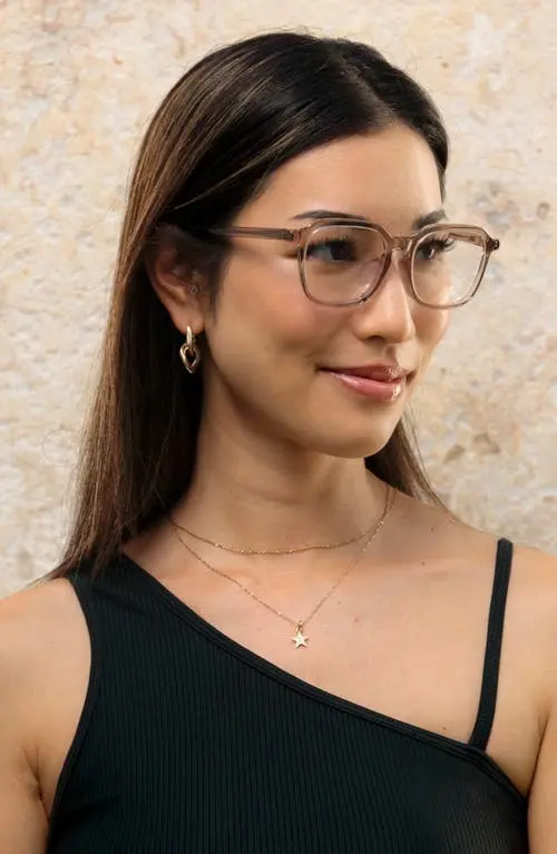 MOHALA EYEWEAR Hau Oli 53mm Low Bridge Square Optical Glasses - Shell/clear Lenses