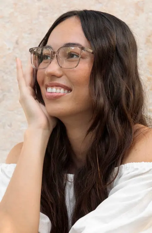 MOHALA EYEWEAR Palakika 54mm Low Bridge Square Optical Glasses - Shell/clear Lenses