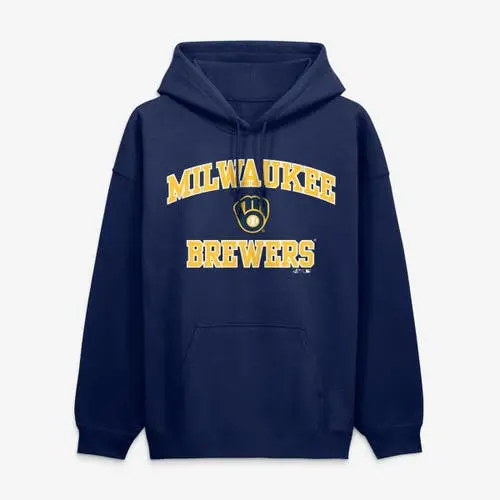 LOGO ATHLETIC Milwaukee Brewers Heart & Soul Hoodie - Navy