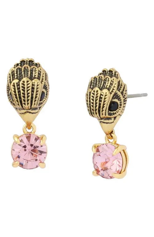 Kurt Geiger Small Eagle Stone Drop Earrings - Pink