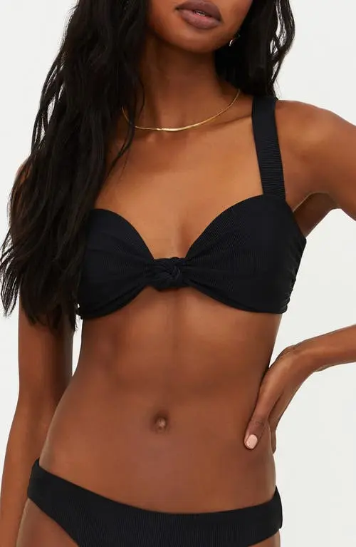 Beach Riot Sophia Sweetheart Neck Bikini Top - Black