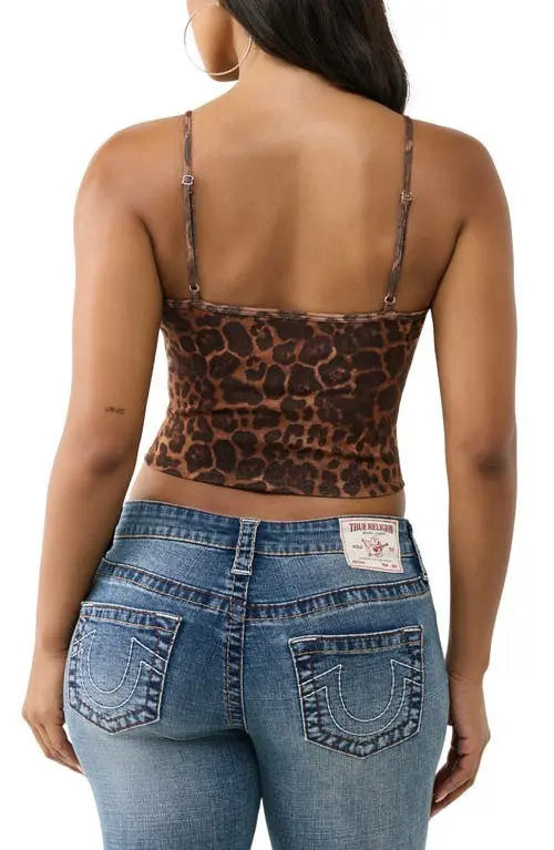 True Religion Crystal Logo Print Cropped Camisole Tank