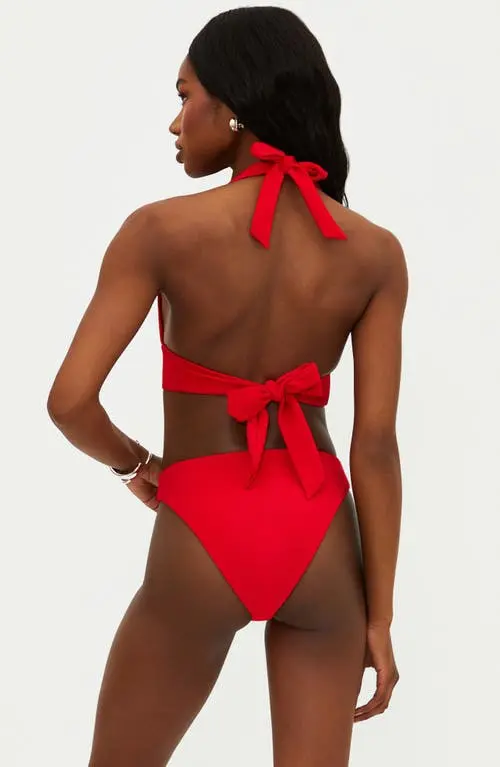 Beach Riot Laurel Halter Bikini Top - Red