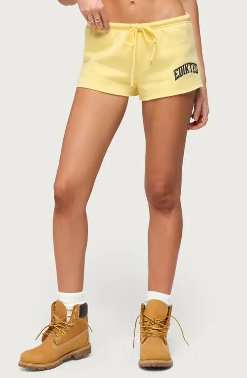 EDIKTED Drawstring Micro Shorts - Yellow