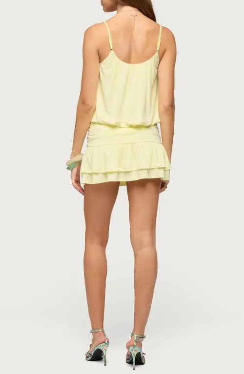 EDIKTED Heidey Ruffle Jersey Minidress