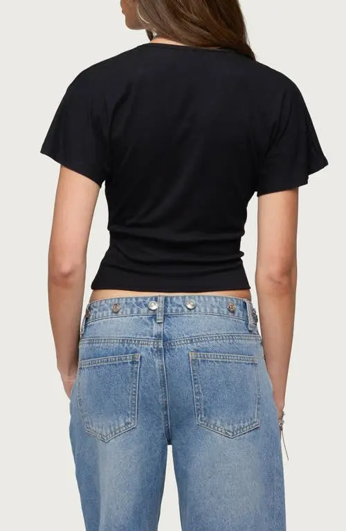 EDIKTED Mundy Deep V-neck Crop Top