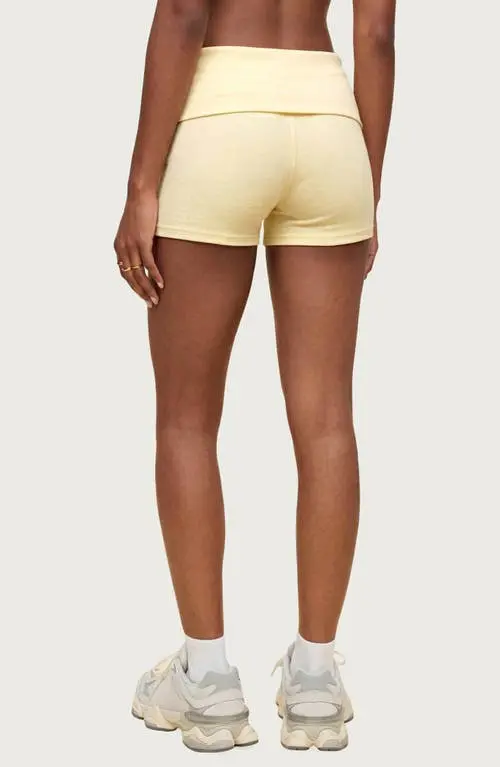 EDIKTED Audrea Foldover Stretch Cotton Bike Shorts