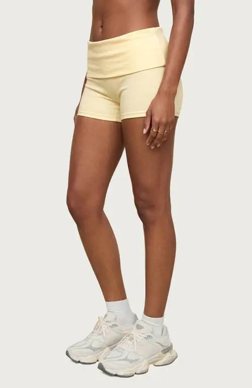 EDIKTED Audrea Foldover Stretch Cotton Bike Shorts