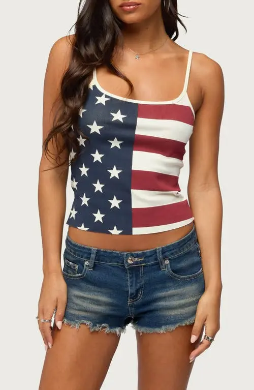 EDIKTED Usa Lover Camisole - Cream