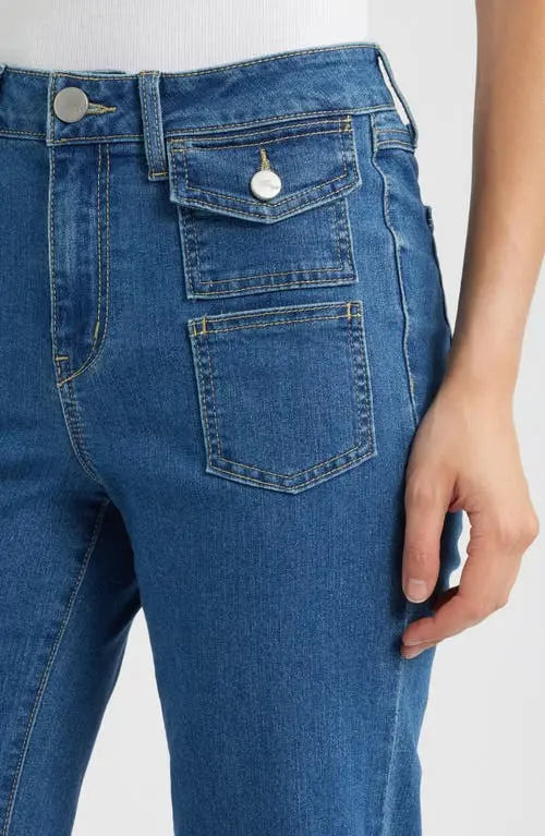 1822 Denim Relaxed Flare Patch Pocket Jeans