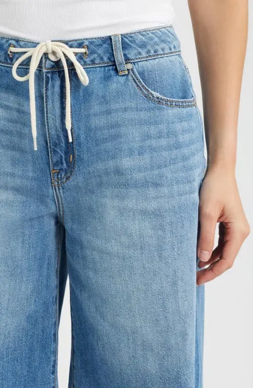 1822 Denim Raw Hem Long Denim Shorts