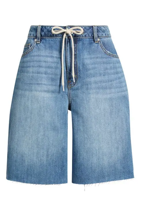 1822 Denim Raw Hem Long Denim Shorts