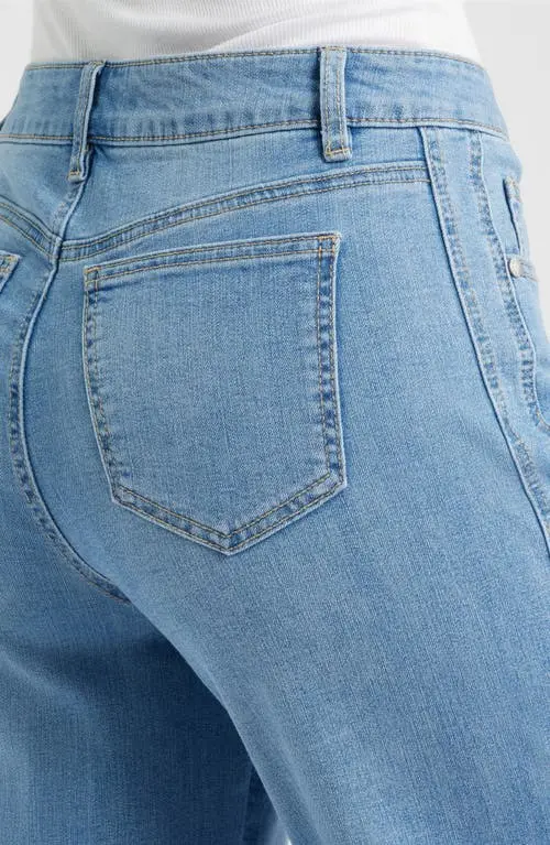 1822 Denim Mid Rise Wide Leg Jeans With Rolled Cuffs
