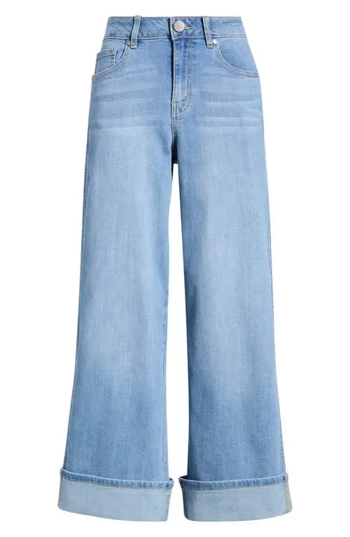 1822 Denim Mid Rise Wide Leg Jeans With Rolled Cuffs