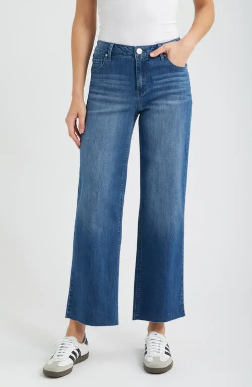1822 Denim Slim Mid Rise Wide Leg Jeans - Olive