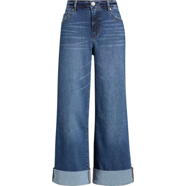 1822 Denim High Waist Rolled Cuff Wide Leg Jeans - Tuscon