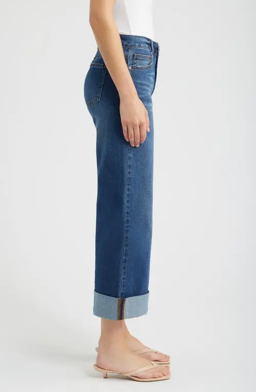 1822 Denim High Waist Rolled Cuff Wide Leg Jeans