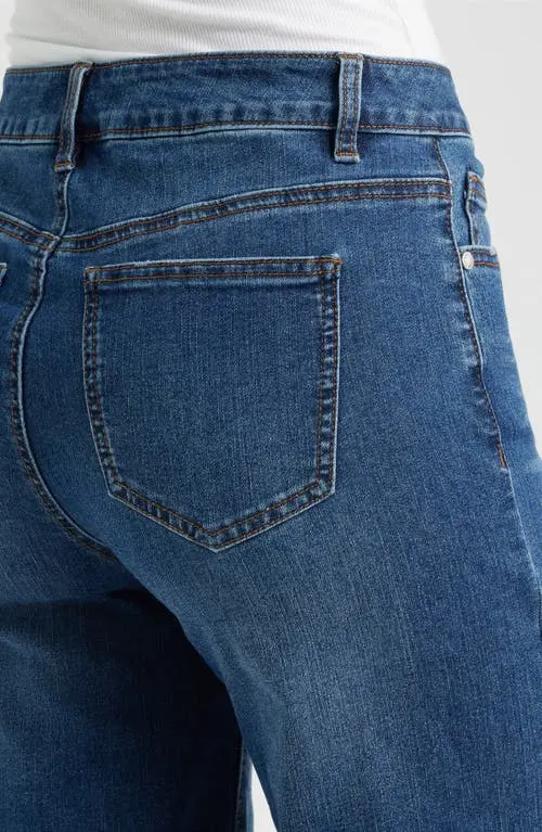 1822 Denim High Waist Rolled Cuff Wide Leg Jeans