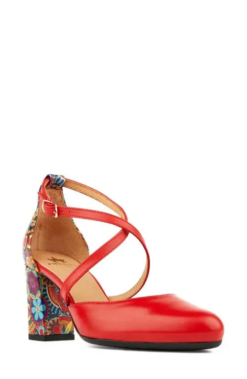 EMBASSY LONDON Kylie Ankle Strap Pump - Medium Red