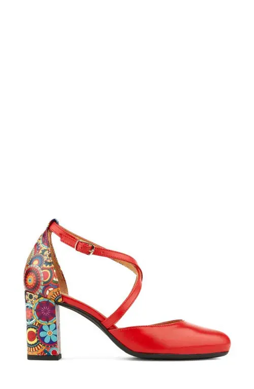 EMBASSY LONDON Kylie Ankle Strap Pump - Red