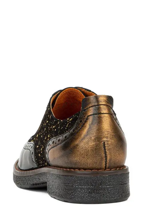 EMBASSY LONDON Lace-up Water-resistant Brogue Oxfords - Black