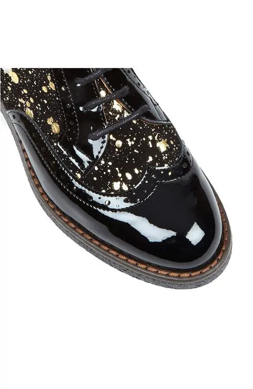 EMBASSY LONDON Lace-up Water-resistant Brogue Oxfords - Black