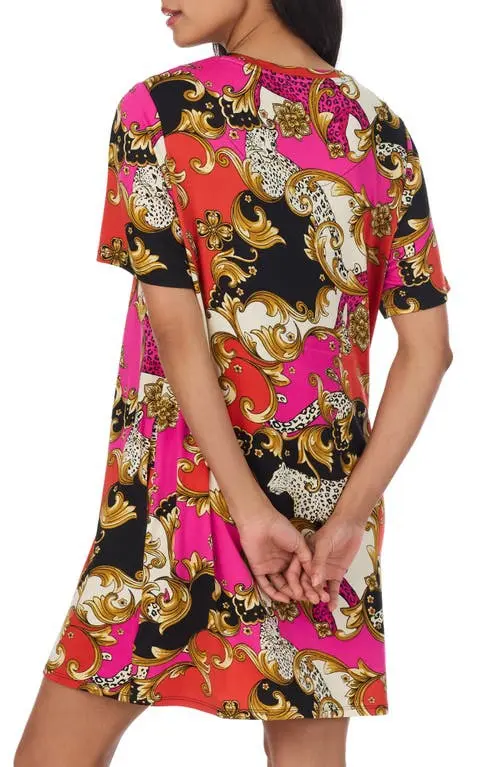 ROOM SERVICE Short Sleeve Nightshirt - Multi