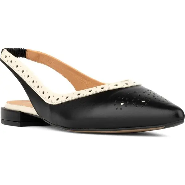 EMBASSY LONDON Holly Pointed Toe Slingback Flat - Black
