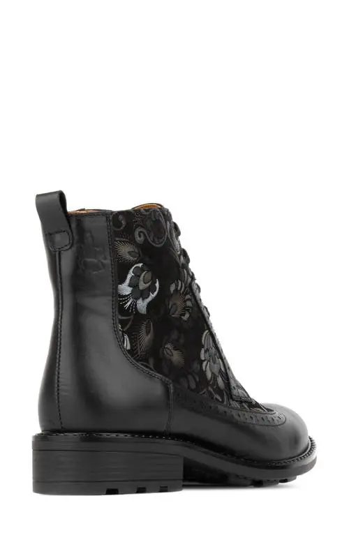 EMBASSY LONDON Floral Wingtip Combat Boots