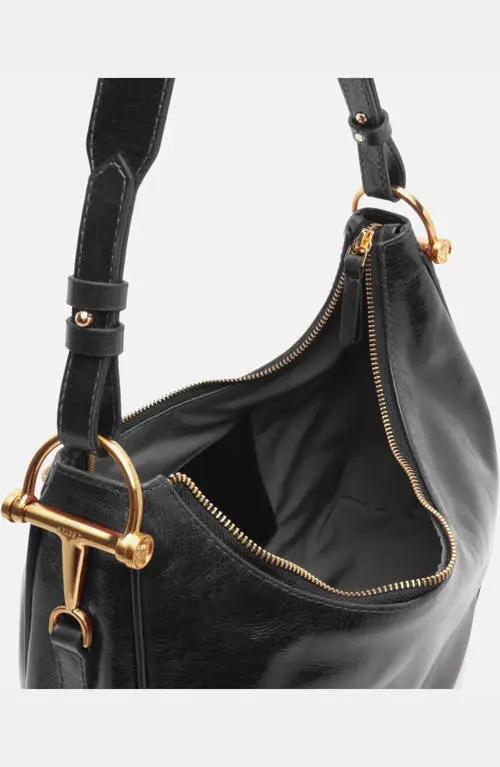 AREZZO Cora Large Leather Hobo - Black