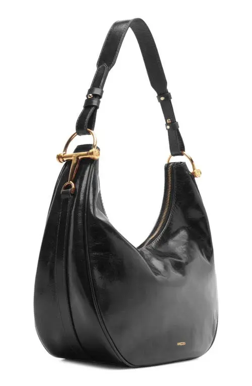 AREZZO Cora Large Leather Hobo Bag - Black