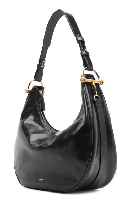 AREZZO Cora Large Leather Hobo Bag - Black