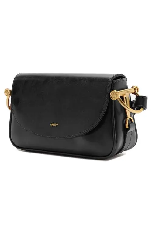 AREZZO Cora Small Leather Crossbody Bag - Black