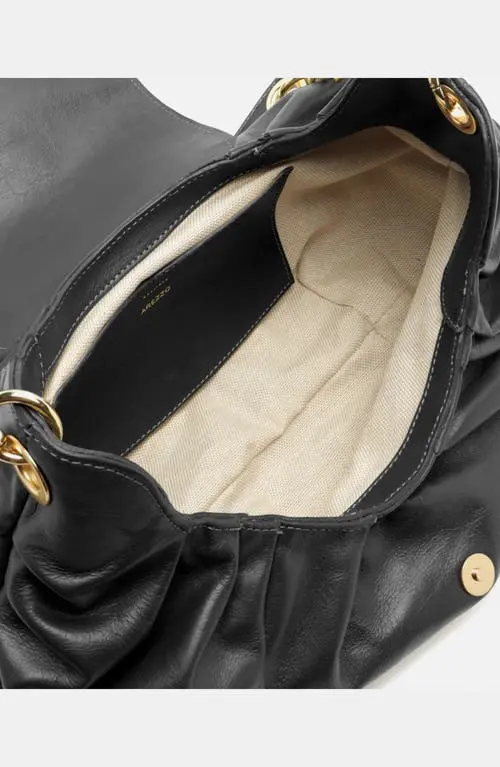 AREZZO Molly Medium Leather Shoulder Bag - Black
