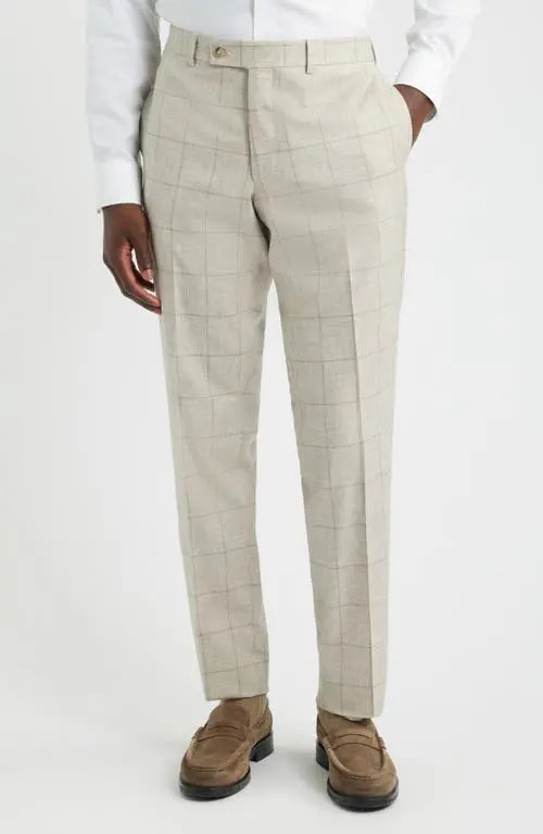 JACK VICTOR 250th Capsule Mason Regular Fit Tan Mélange Windowpane Check Super 150s Wool Suit
