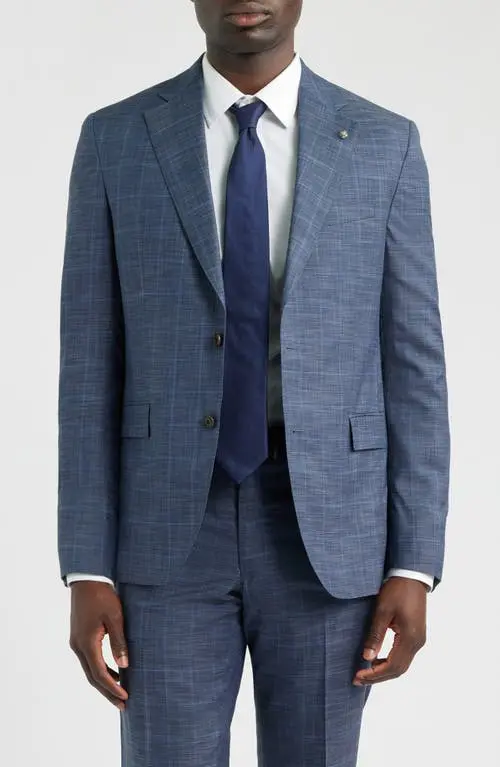 JACK VICTOR 250th Capsule Mason Regular Fit Blue Mélange Windowpane Check Wool & Silk Suit