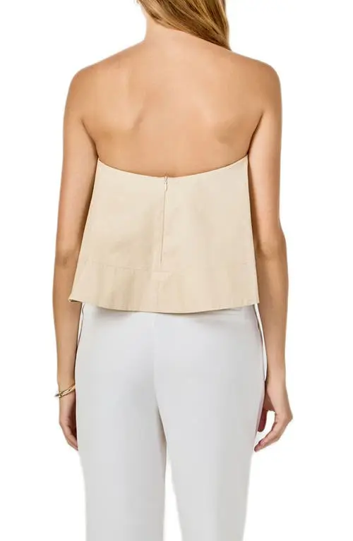Endless Rose Strapless Pintuck Sweetheart Neck Top