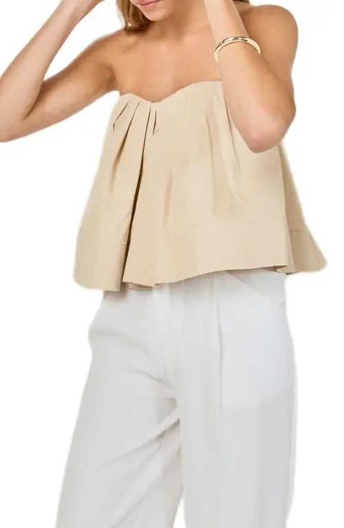 Endless Rose Strapless Pintuck Sweetheart Neck Top
