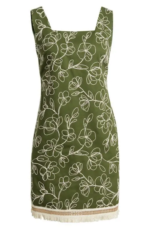 TAHARI ASL Floral Embroidered Sheath Minidress